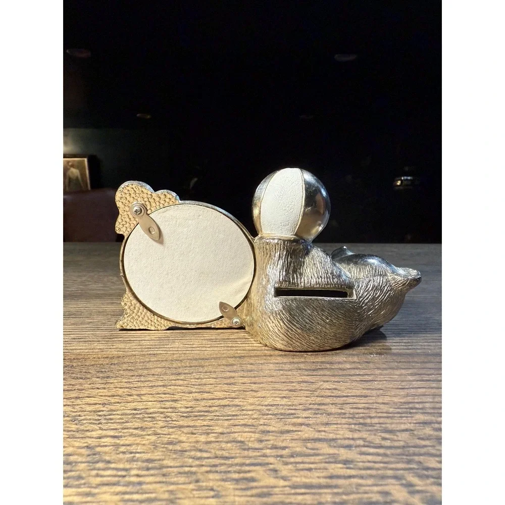 The Unbranded Brand | Accents | Vintage Silver Plated Bear Coin Bank ...